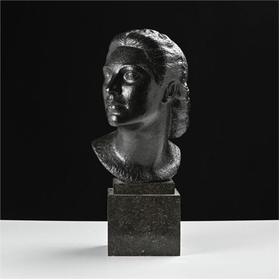 Lucien Gibert | Bust of a woman with her head turned three-quartered ...
