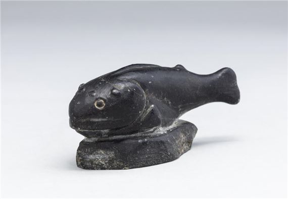 Elizabeth Sirpalu Napatu | black stone carving of a fish | MutualArt