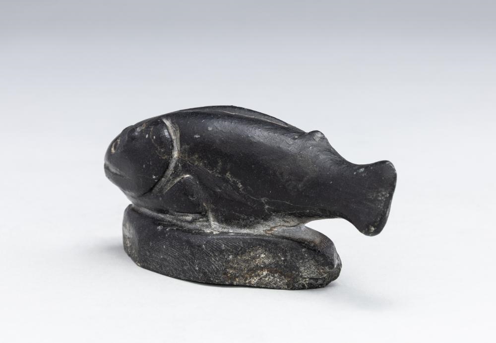 Elizabeth Sirpalu Napatu | black stone carving of a fish | MutualArt