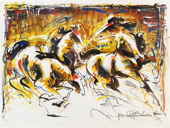 Lim Ah Cheng | Running Horses | MutualArt