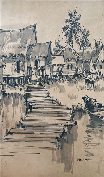 Tan Choon Ghee | Malay Kampong Village (1962) | MutualArt