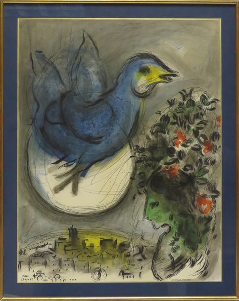 Marc Chagall | The Blue Bird (1954) | MutualArt