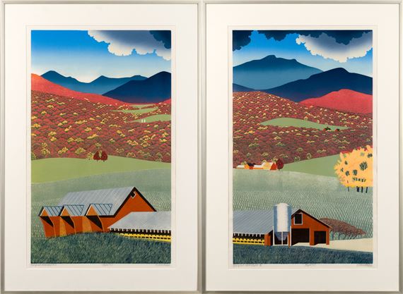 Sabra Field | WOOBLOCK DIPTYCH, BEYOND MANSFIELD I, II (1996) | MutualArt
