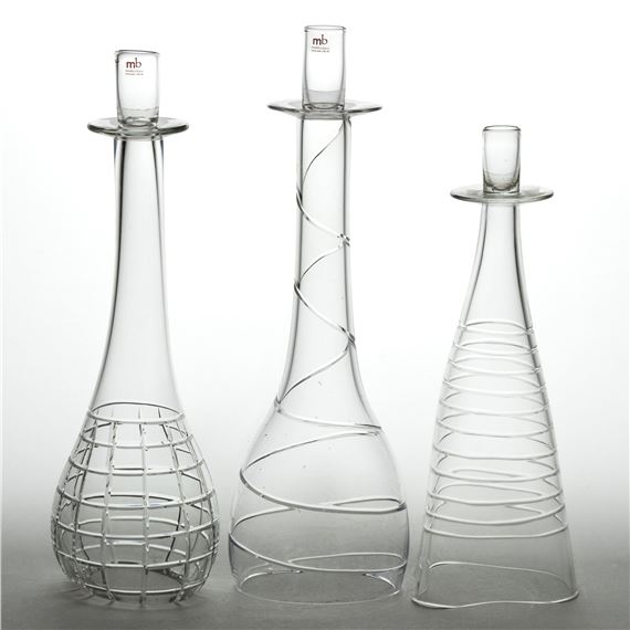 Mark Bickers | FREE-BLOWN AND CUT GLASS CANDLEHOLDERS (Early 21st ...
