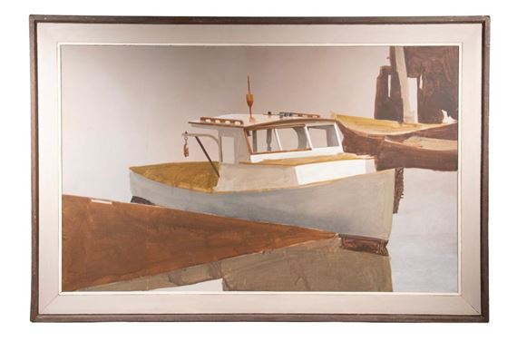 Vern Broe | Monumental view of Docked Lobster Boat | MutualArt