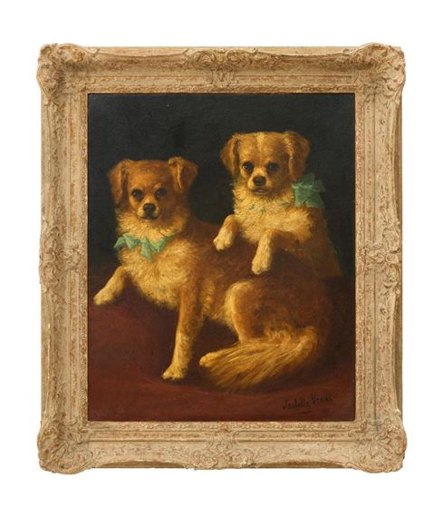Isabelle Venat | Portrait of Two Companion Dogs (19th Century) | MutualArt