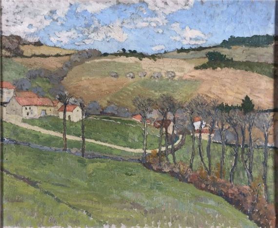 Henri Coudour | Paysage au hameau (1919) | MutualArt
