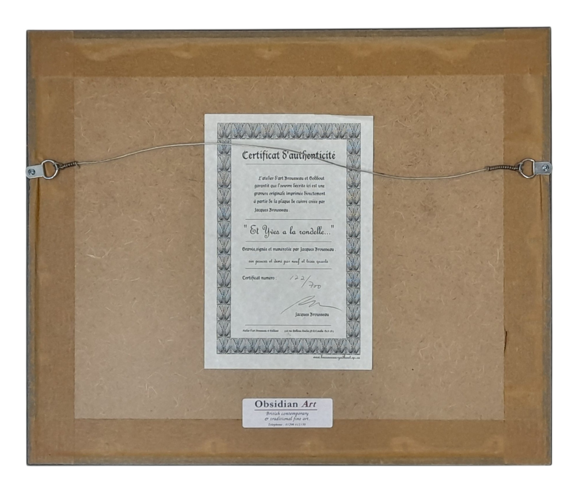 Jacques Brousseau | A vintage Et Vous a la rondelle framed engraving ...