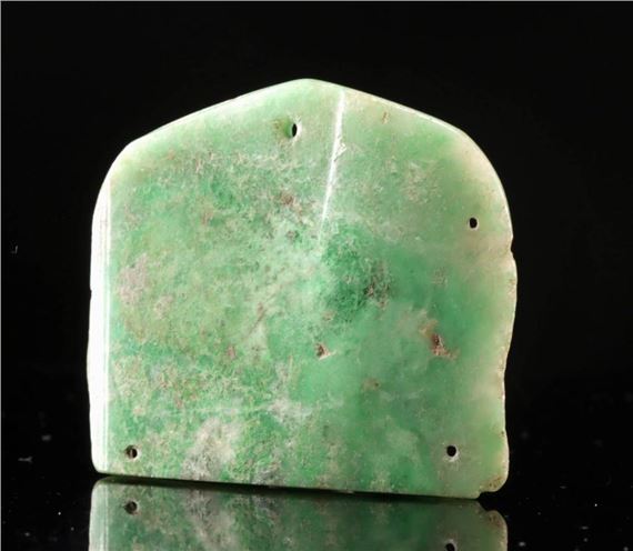 Maya | Maya Apple Green Jade Pectoral Pendant w/ Eye Motif (90) | MutualArt
