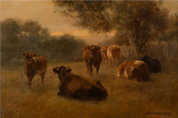 Jan Hendrik Scheltema | Cattle Resting, Heidelberg | MutualArt