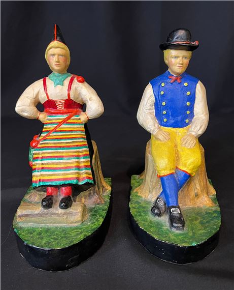 Oscar Gunnarson | Seated Swedish couple bookends | MutualArt