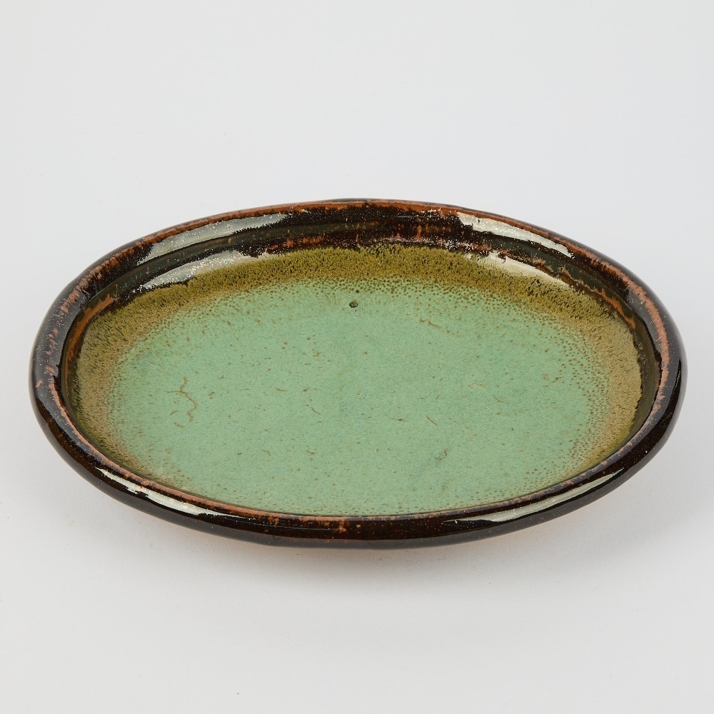 Don Thornley | Oval Platter In A Tenmoku And Chun Glaze | MutualArt