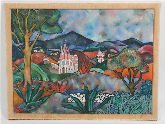 Daniel Brennan | A large work depicting a Mexican village (1975 ...