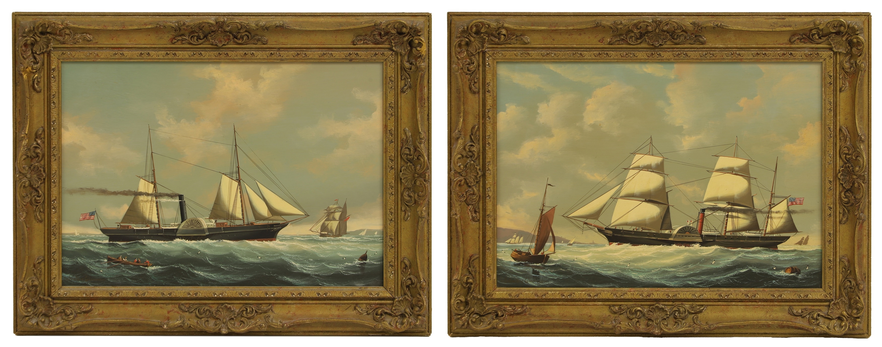 Salvatore Colacicco | American paddle steamers off the coast | MutualArt