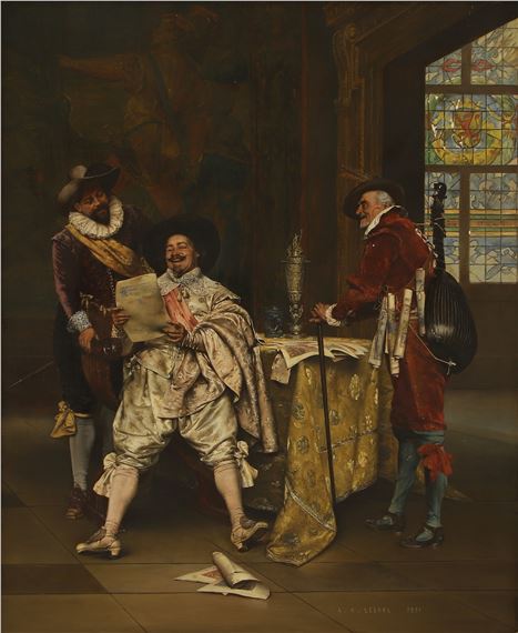 Adolphe Alexandre Lesrel | An Amusing Composition (1891) | MutualArt