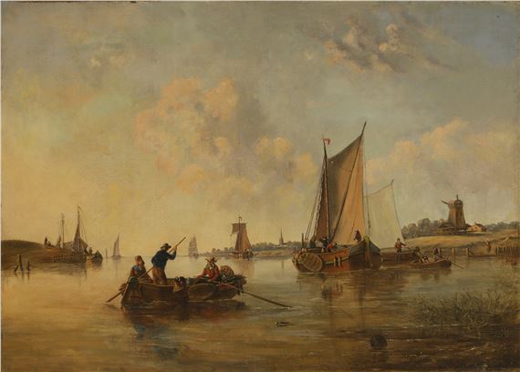 Clarkson Frederick Stanfield | Boats in a river estuary | MutualArt
