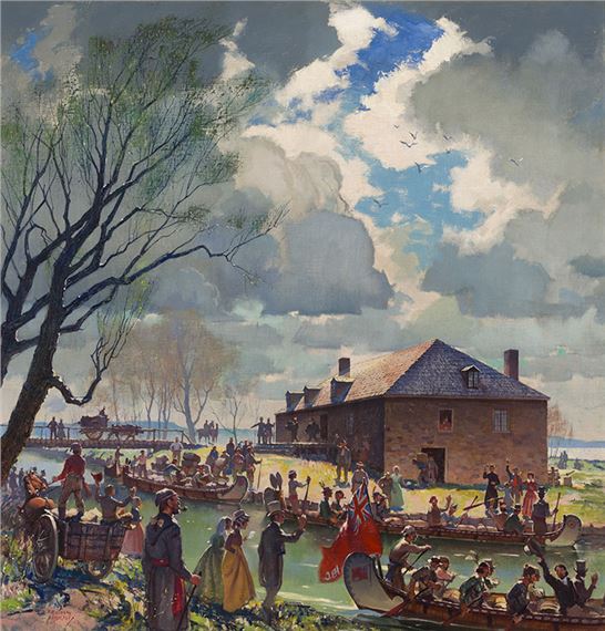 Franklin Arbuckle | The Spring Fur Brigade Leaves Lachine (Circa 1946 ...