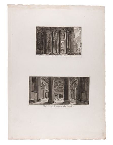 Giovanni Battista Piranesi | Veduta interna del Pronao del Panteon a ...