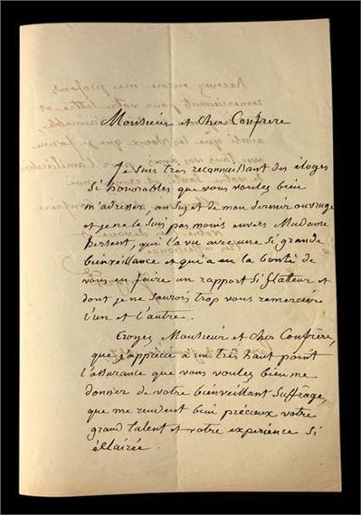 Jean-Auguste-Dominique Ingres | Autograph letter signed | MutualArt