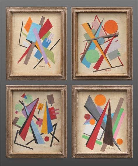 Oscar Troneck | Abstract compositions quadriptych | MutualArt