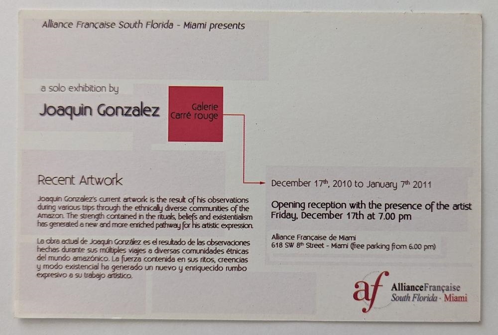 Joaquin Gonzalez | Art Exhibition Invitation | MutualArt