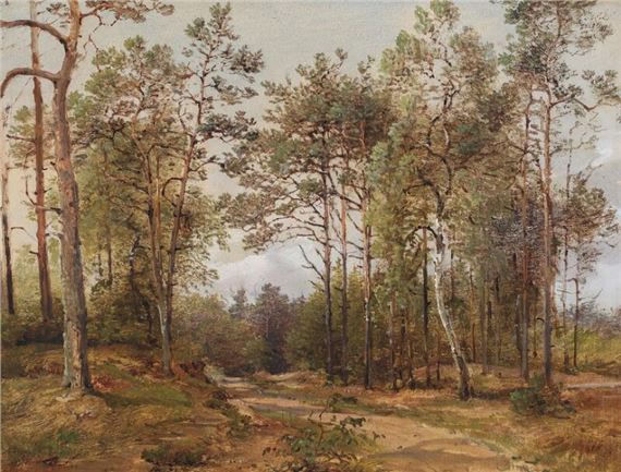 Vilhelm Petersen | Fall scenery from a HornbÃ¦k plantation | MutualArt