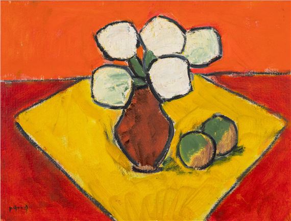 Ion Pacea | Still Life with Anemones and Apples | MutualArt