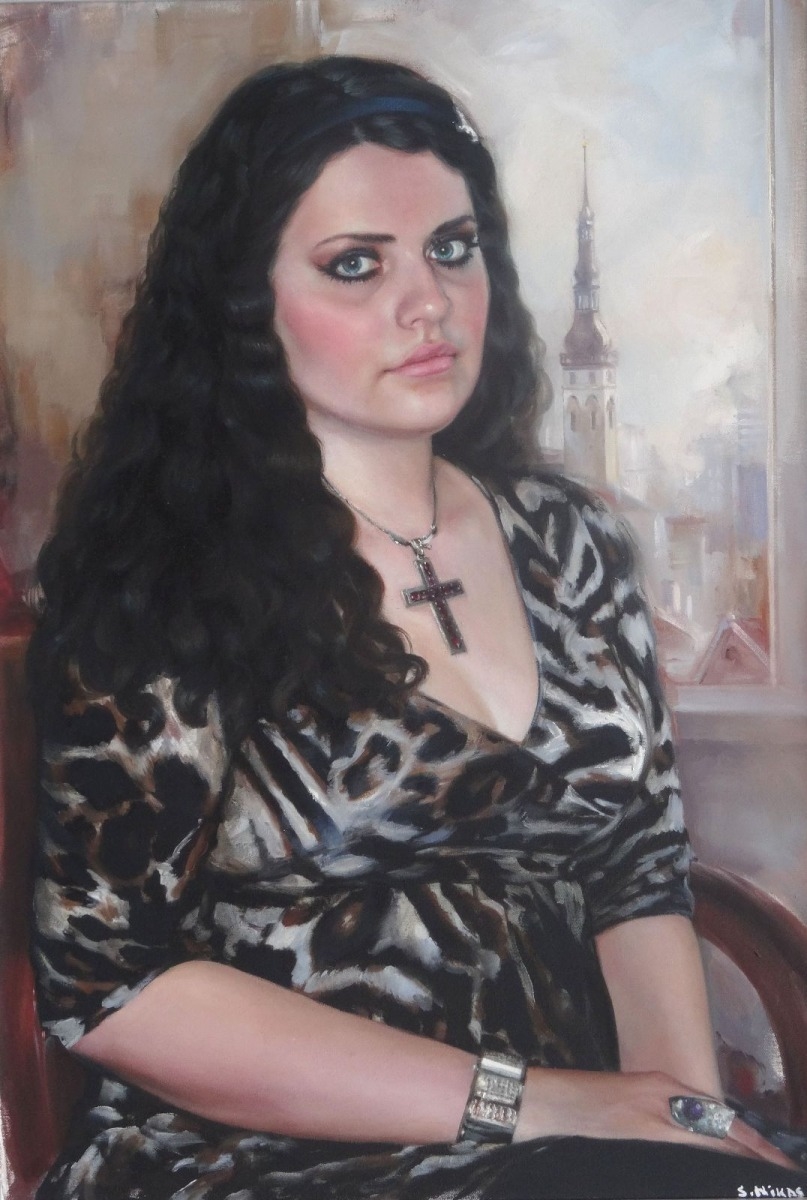 Nikas Safronov | Portrait of Lelde (2009) | MutualArt