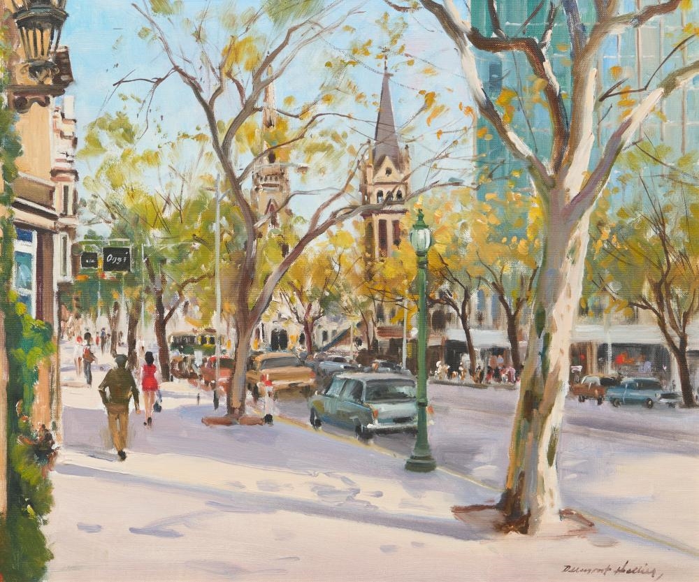 Dermont Hellier | A scene in Collins Street, Melbourne | MutualArt