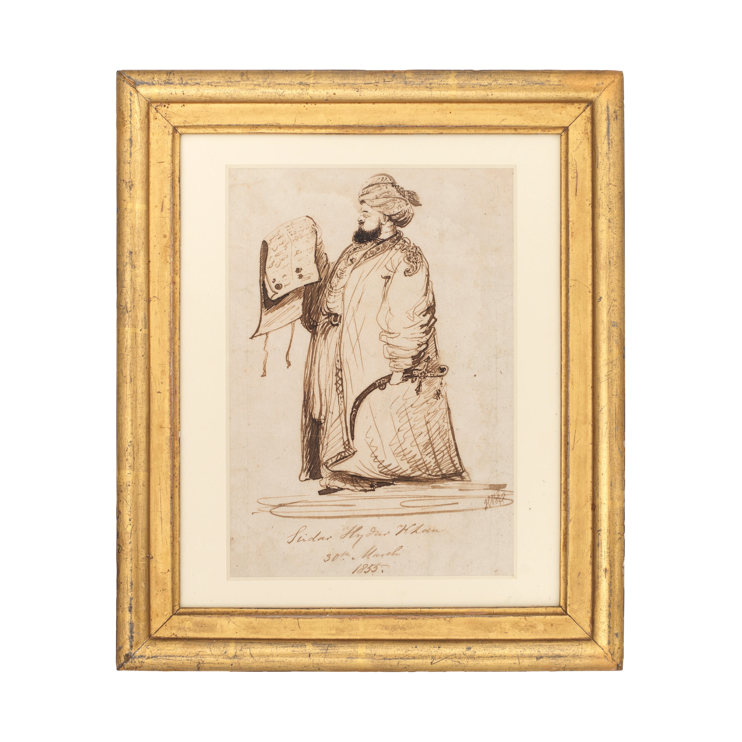 Harry Lumsden | A rare drawing from life of Ghulam Haidar Khan, son of ...