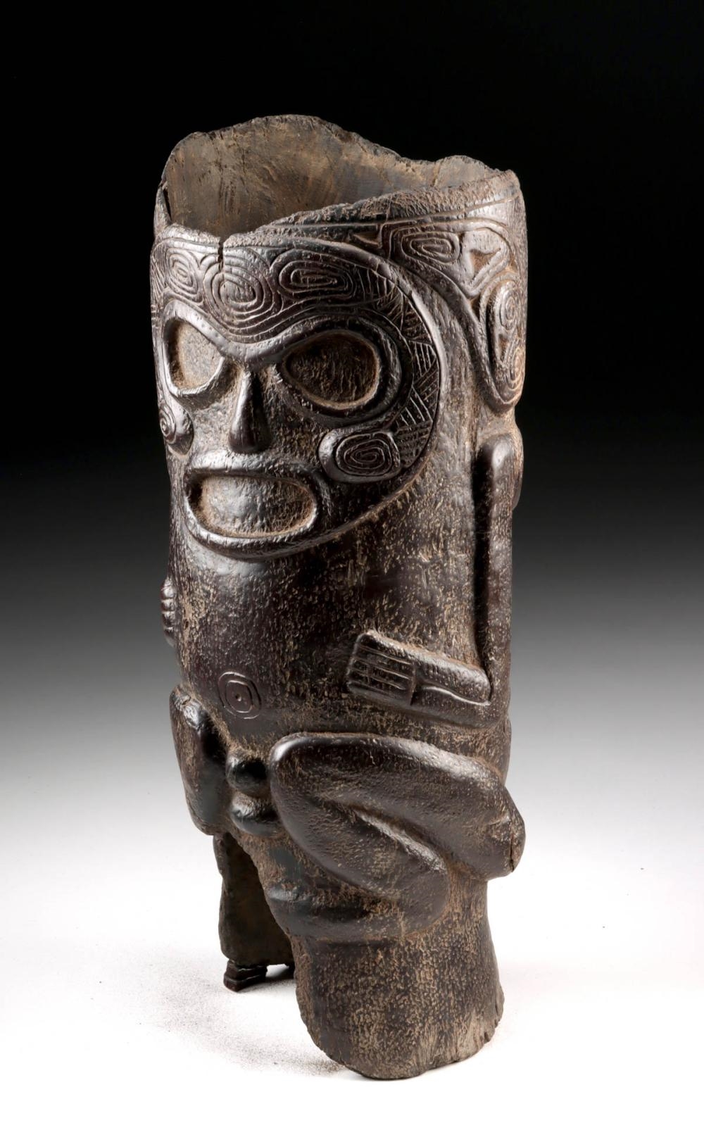 Unknown | Taino Carved Wood Anthropomorphic Vessel / Shrine Figure ...