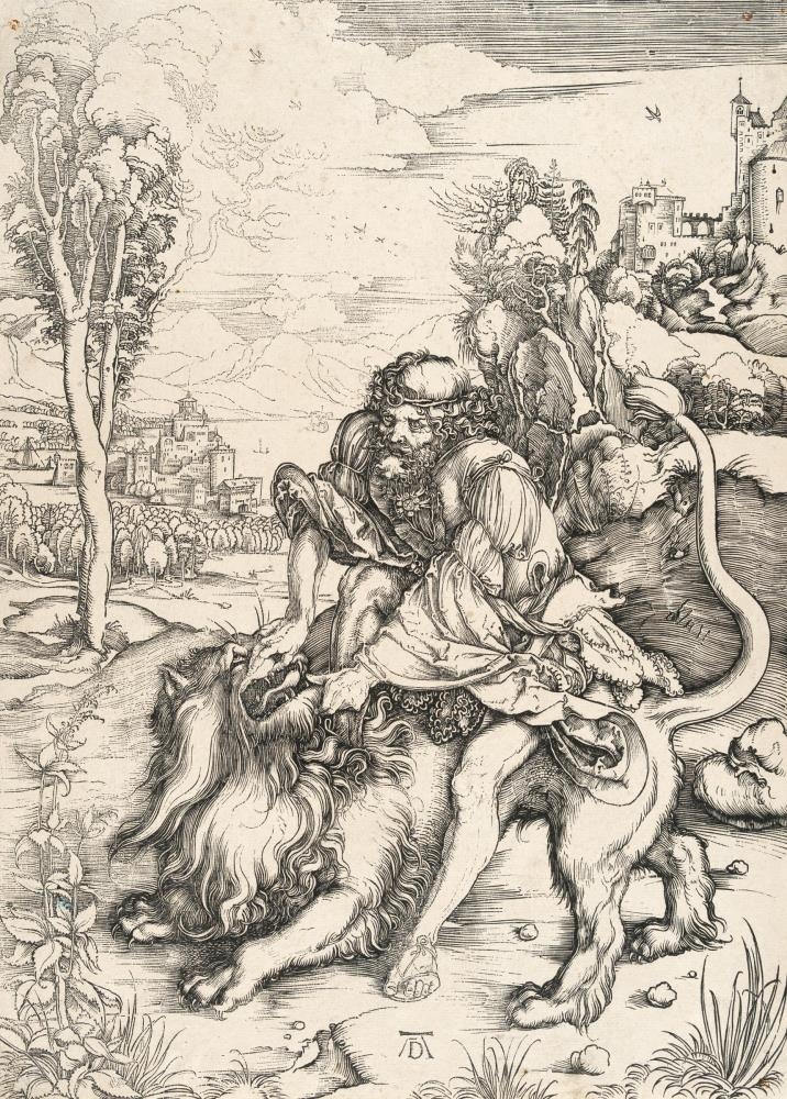 Albrecht Dürer | Samson Fighting with the Lion (1497 - 1498) | MutualArt