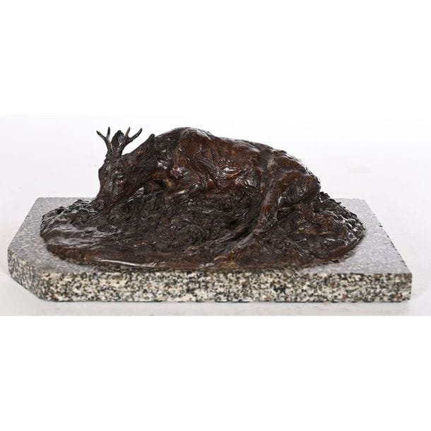 René Paris | Deer lying down after the chase | MutualArt