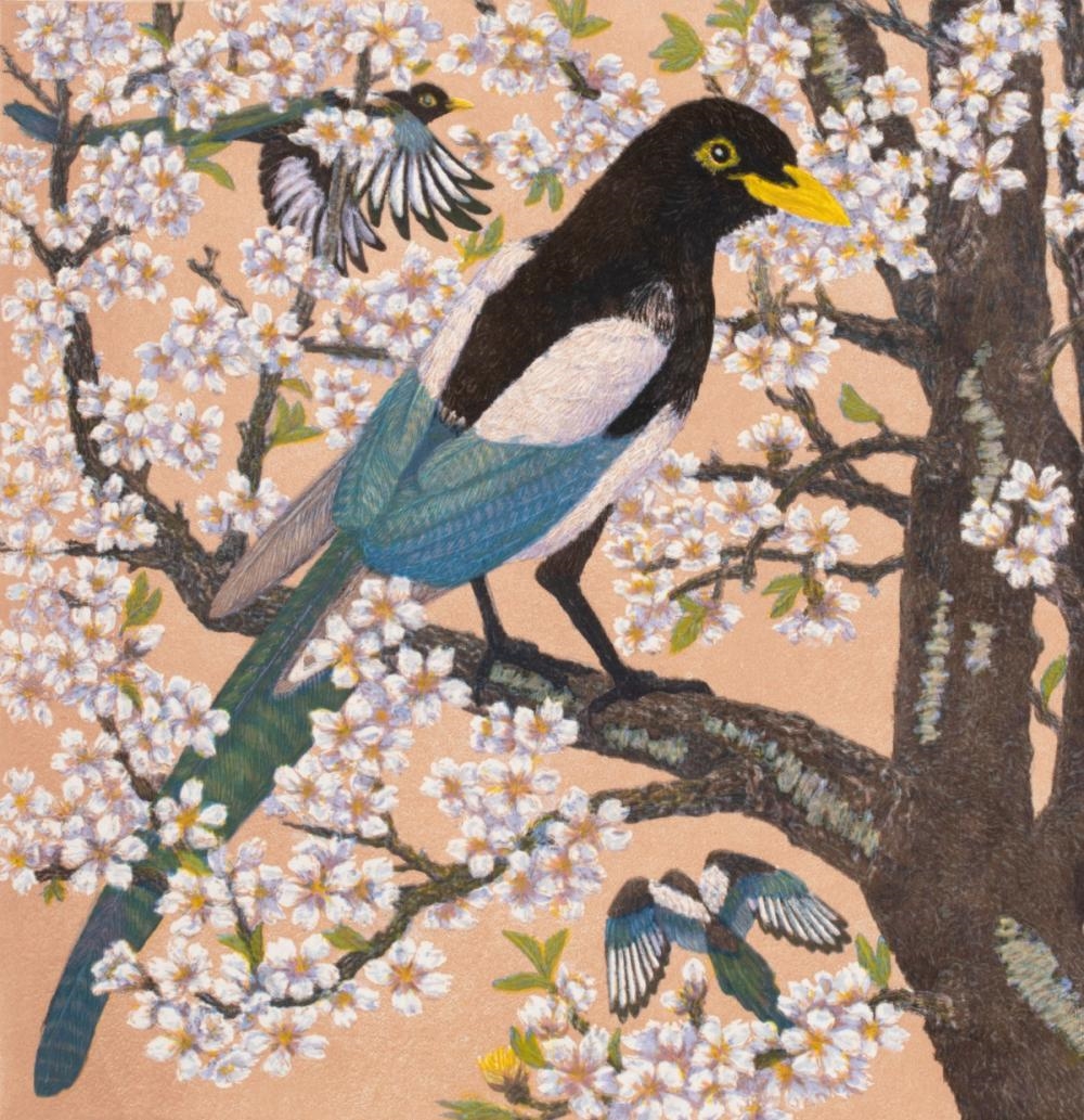 Janet Turner | Magpie in an Almond Tree (1986) | MutualArt