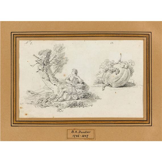 Balthasar Anton Dunker | Lyraspieler und Kürbis | MutualArt