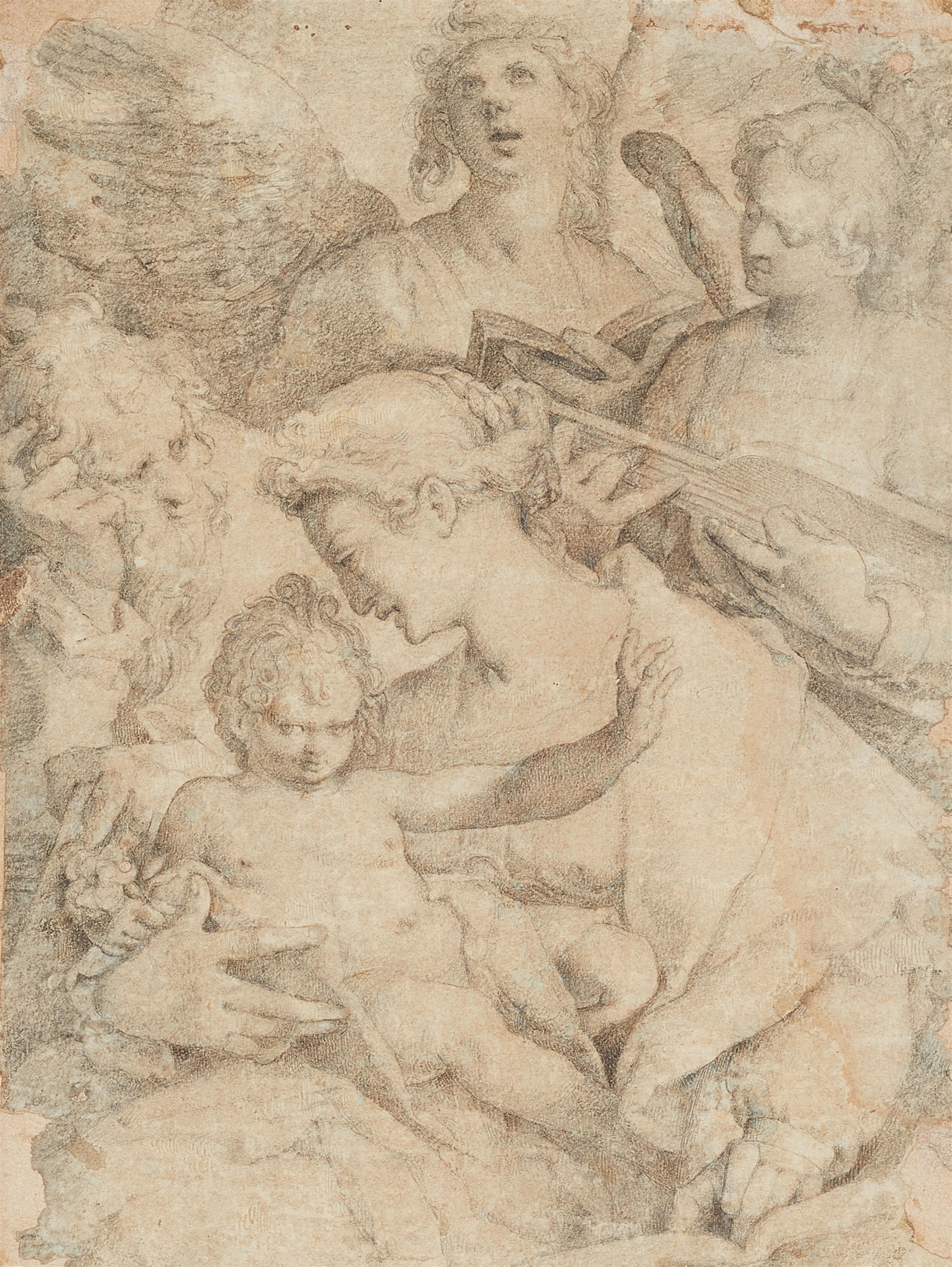 Bartholomeus Spranger | The Holy Family with Angels making Music ...
