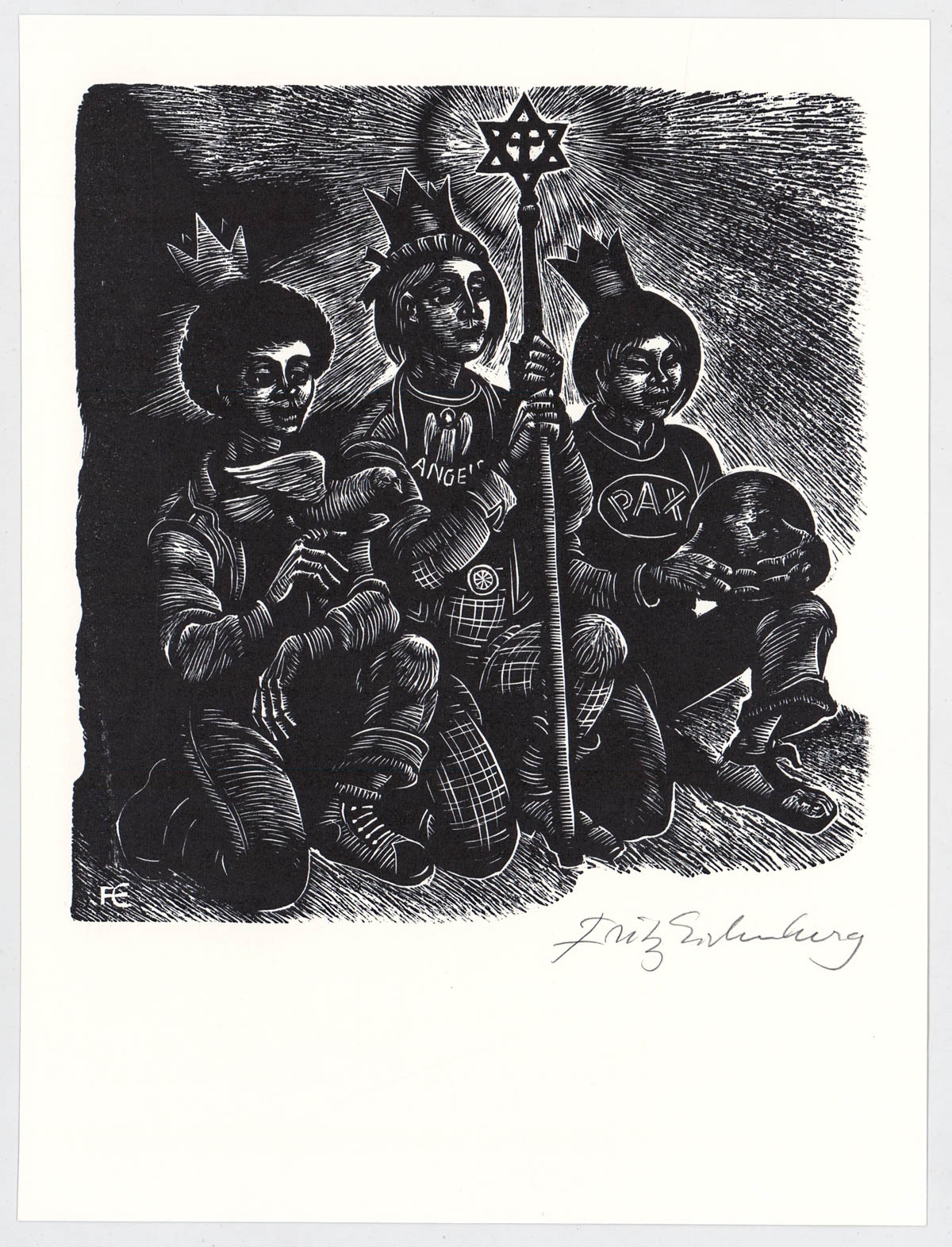 Fritz Eichenberg | Seven (7) Fritz Eichenberg SIGNED (7) Wood ...