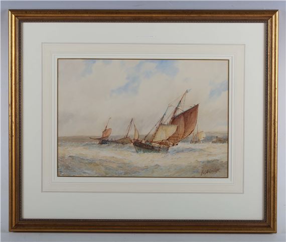 Frederick James Aldridge | Fishing boats off the coast | MutualArt
