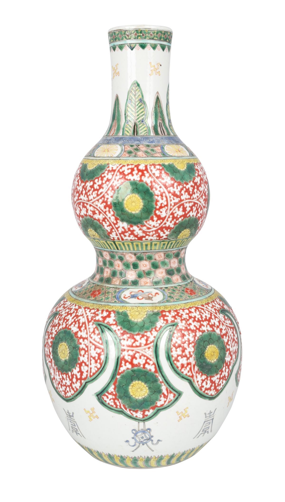 Chinese School | CHINESE POLYCHROME DOUBLE GOURD VASE | MutualArt
