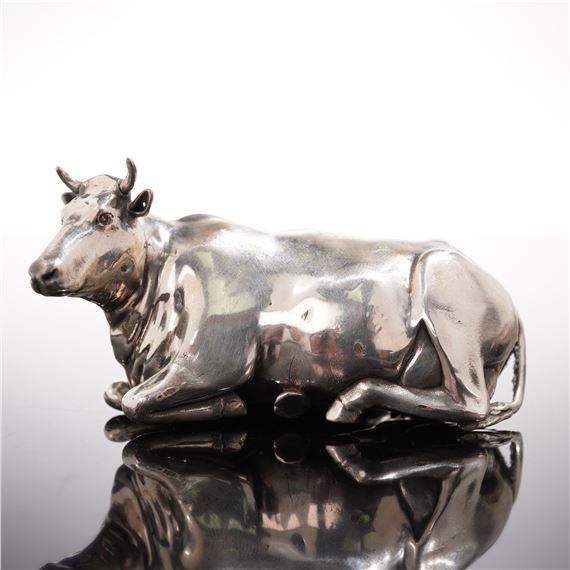 Russian School, 20th Century | Russian 84 Silver Reclining Cow with ...
