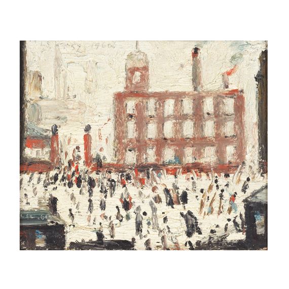 Laurence Stephen Lowry | Figures with a Dog (1957) | MutualArt
