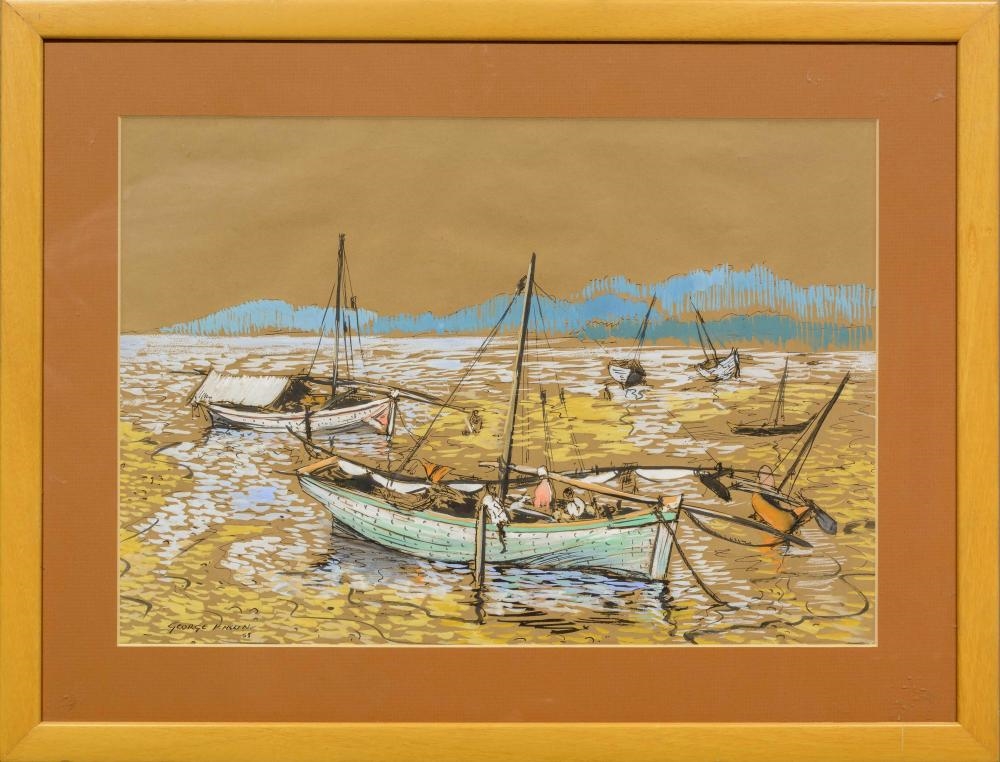 George Enslin | Figures & Boats (1953) | MutualArt