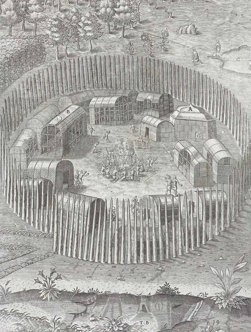 Theodor de Bry | The town of Pomeiooc (1590 - 1608) | MutualArt