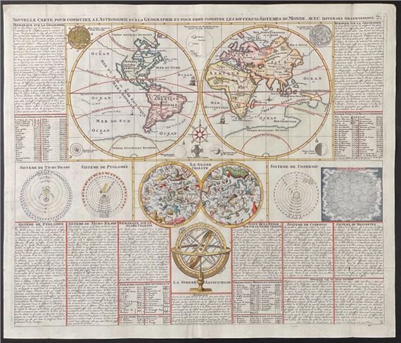 Henri Abraham Chatelain | Double Hemisphere Map of the World with ...