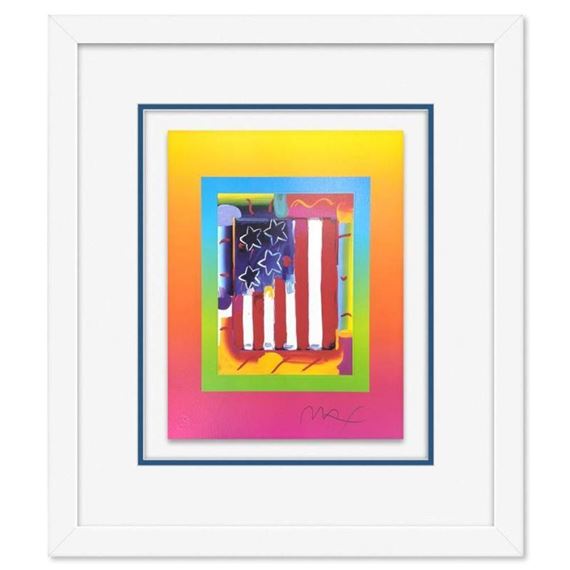Peter Max | Flag with Heart on Blends III | MutualArt