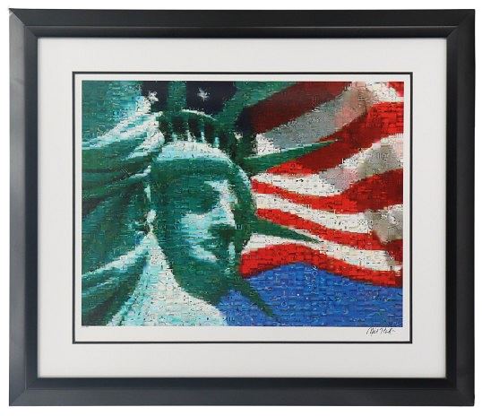 NEIL J. FARKAS | Statue and Flag | MutualArt