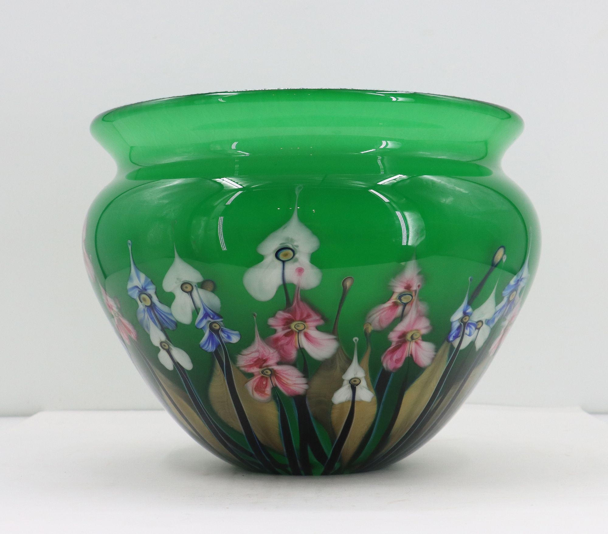 John Lotton | Hand Blown and Decorated Art Glass Vase (1998) | MutualArt