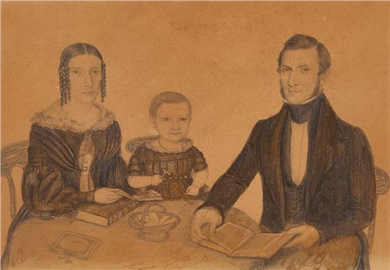 J.M. Crowley | Early family portrait (Circa 1835) | MutualArt