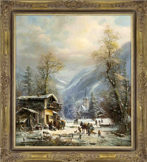 Ivan Janez Kenzer | dörfliches Idyll in eingeschneiter Alpenlandschaft ...