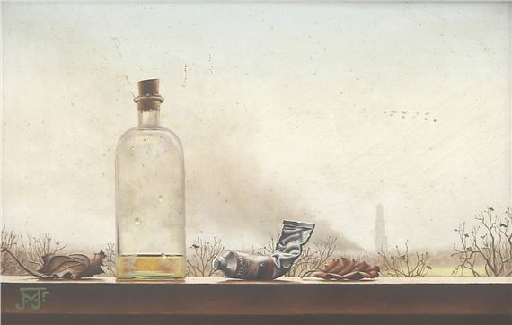 Jan Voerman II | Still life with leaves and paint tube | MutualArt